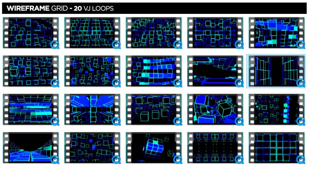 Wireframe Grid II 20 VJ Loops Pack | Volumetricks - VJ Loops Store