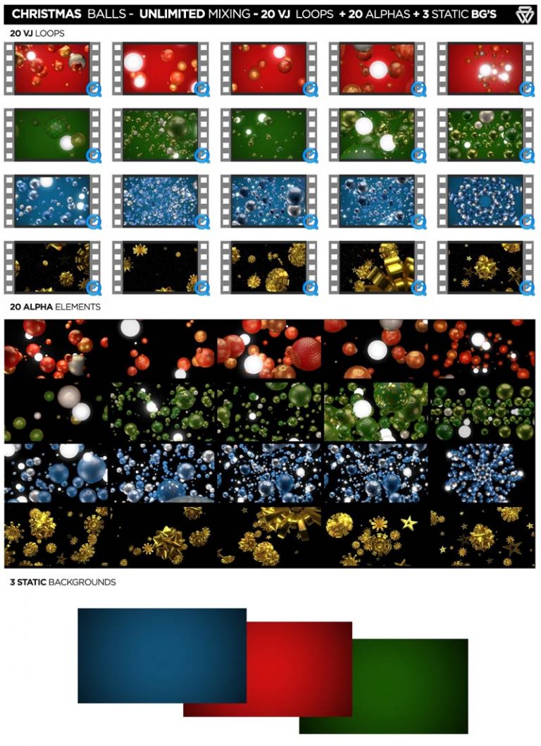 Christmas Balls 20 VJ Loops | Volumetricks - VJ Loops Store